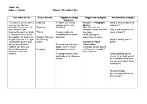 Lesson Plan for English Class 8 Chapter Wise - CBSE CONTENT