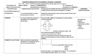 Mathematics Lesson Plan for Class 6 Chapter Wise - CBSE CONTENT